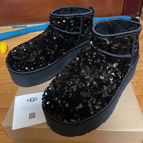 UGG | Shoes | Ugg Ultra Mini Chunky Sequin Boots | Poshmark